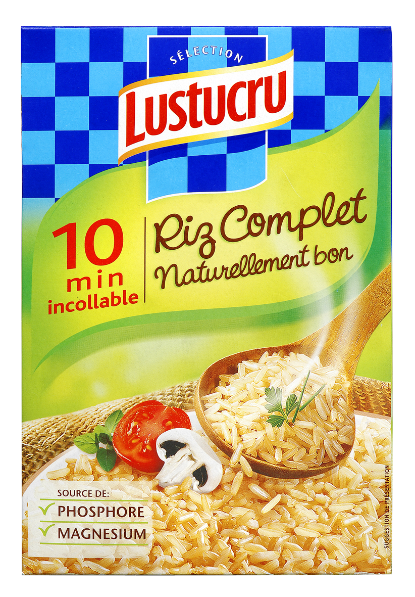 Riz Complet Nature 450g | Riz long grain complet Lustucru Sélection