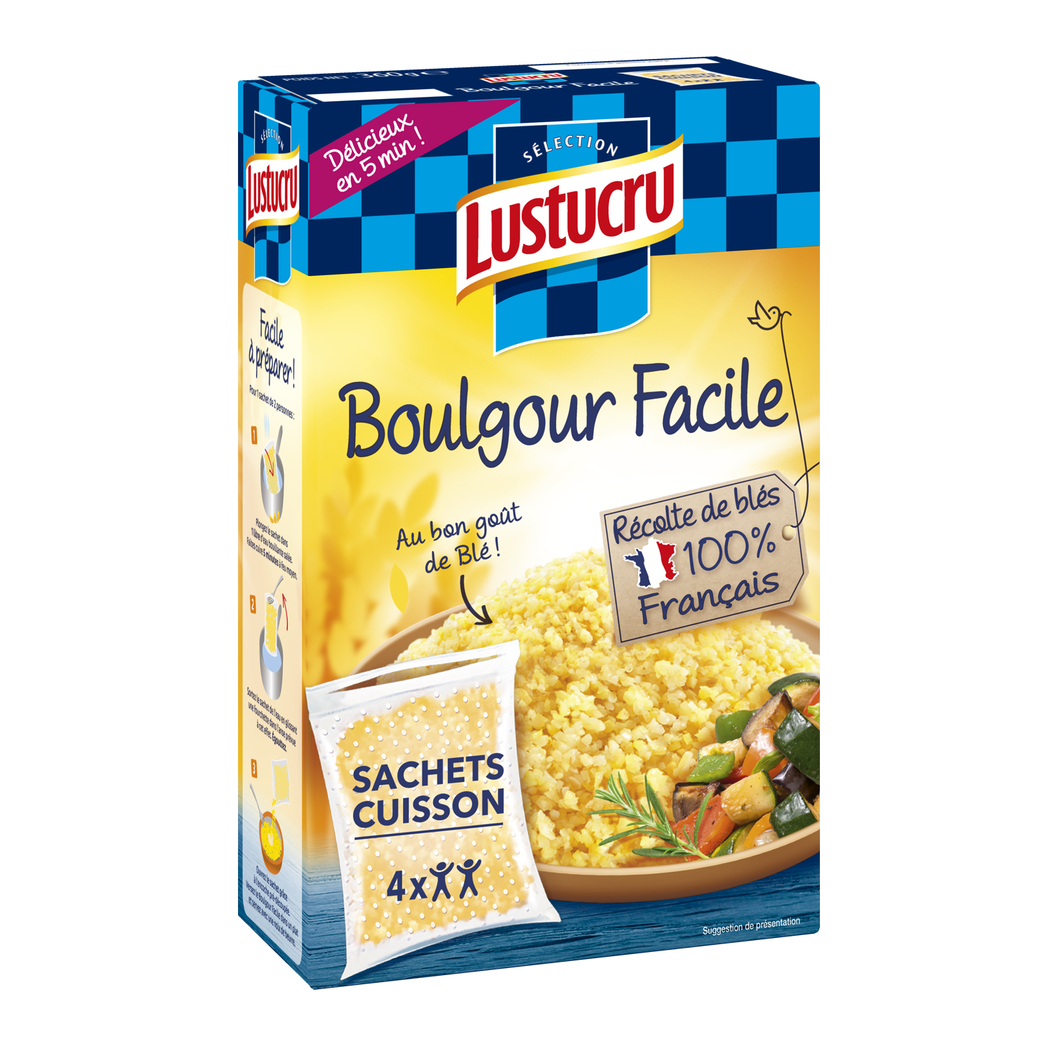 Boulgour facile - 4 sachets cuisson Boulgour 5 min | Lustucru Sélection
